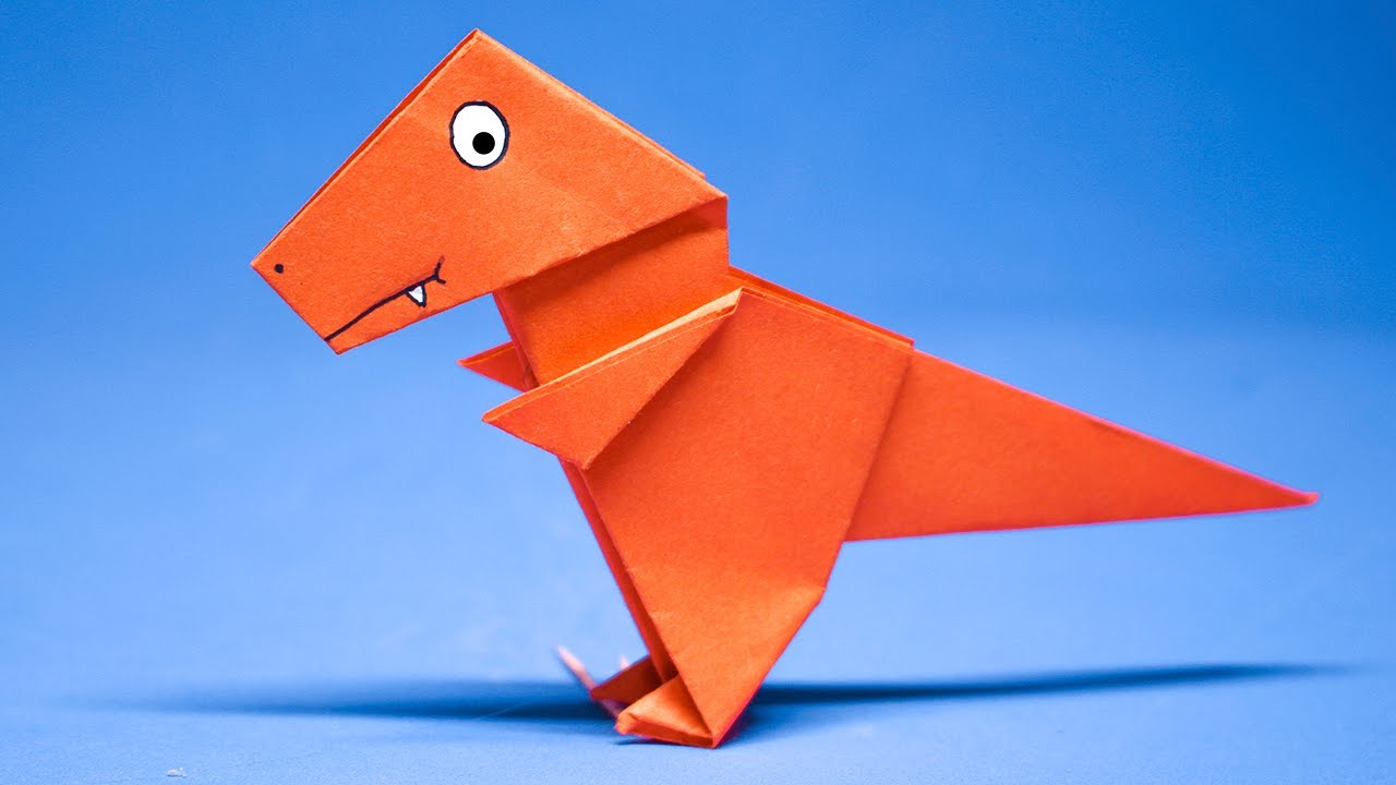 Very Easy Origami Dinosaur How To Make A T Rex Origami Dinosaur