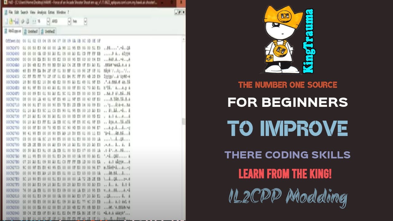 Tutorial Andriod Game Modding Il2cpp Working With Hex Values Youtube