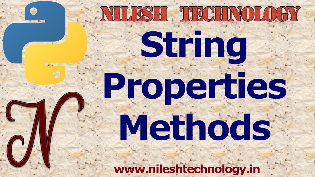 Python String Properties And Methods Youtube