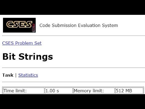 Bit Strings Cses Introductory Problems 9 Youtube
