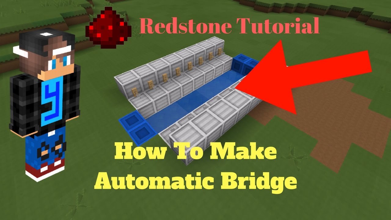 Minecraft Pocket Edition How To Make Automatic Bridge Redstone