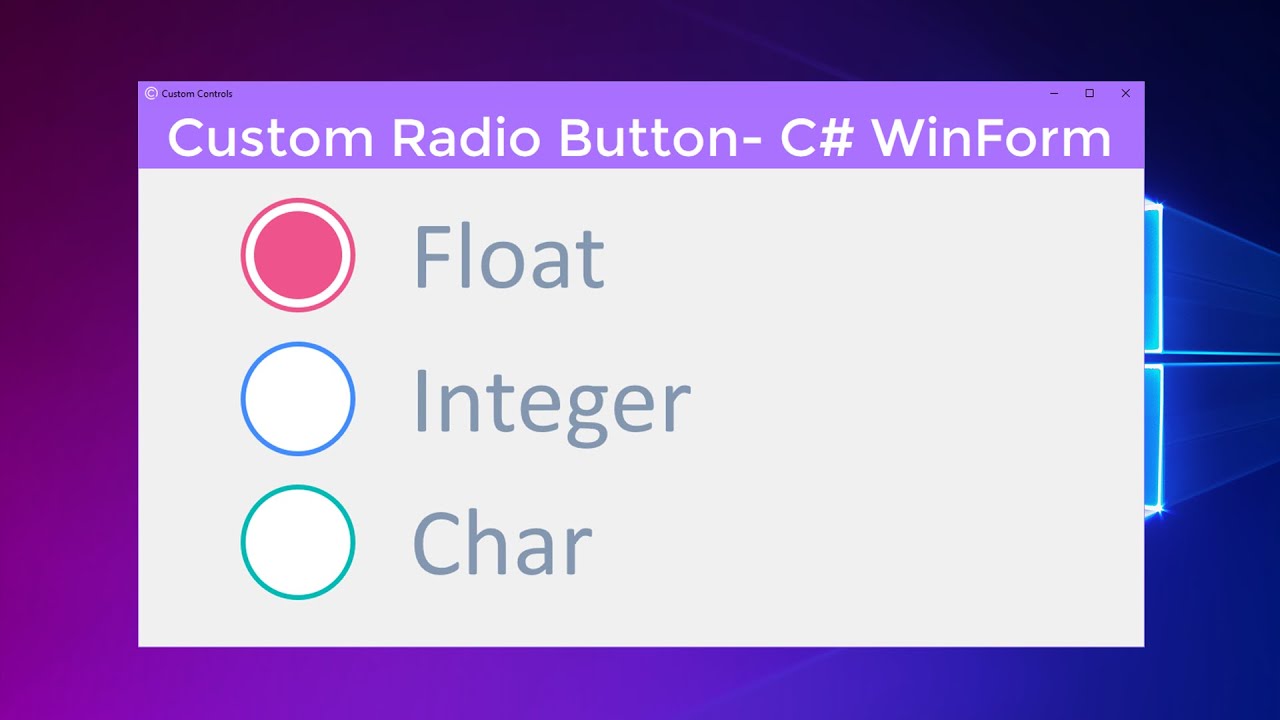 Custom Radiobutton Winform C Youtube