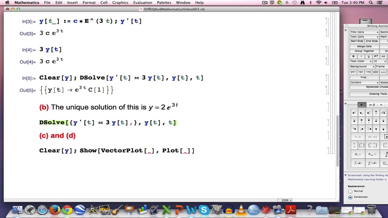 Using Mathematica For Odes Part 3 Dsolve Vectorplot Make A Slope