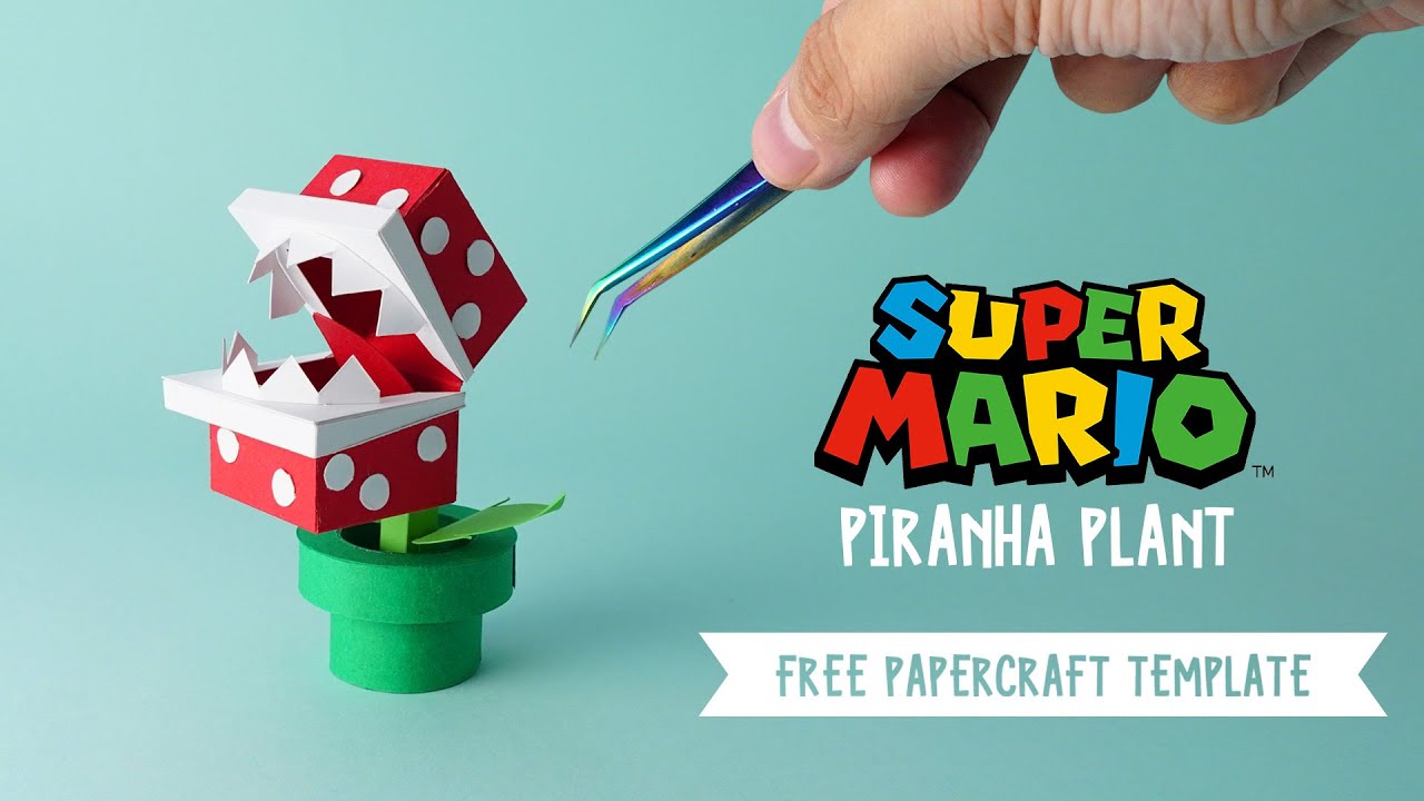пёџ Free Papercraft Template Piranha Plant From Super Mario Diy Youtube