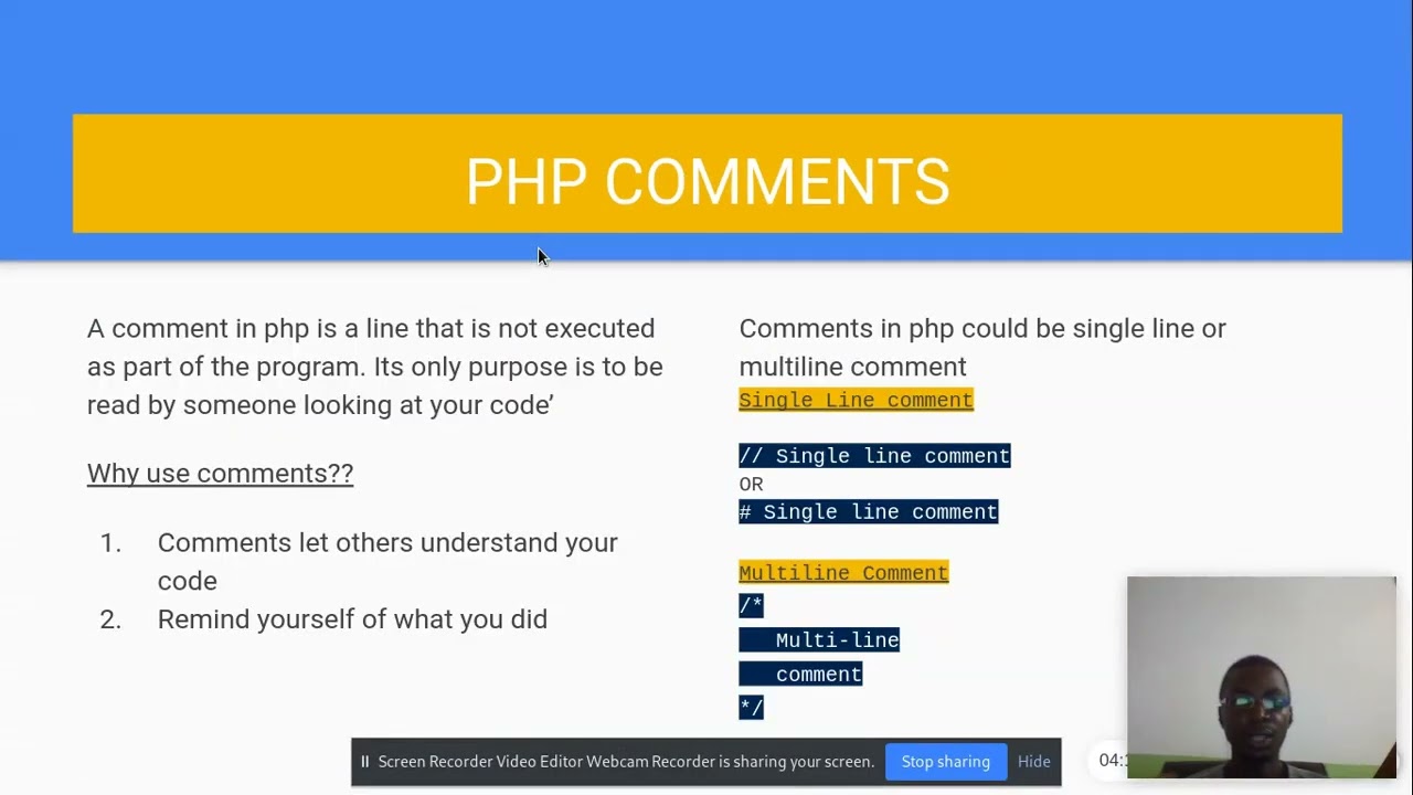 2 Php Syntax And Comments Youtube