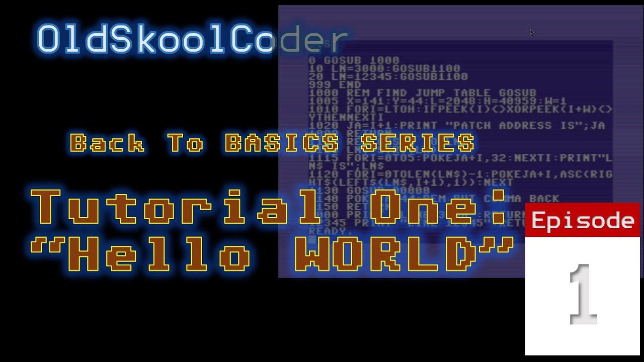 Back To Basics 01 Tutorial One Hello World 6502 Youtube
