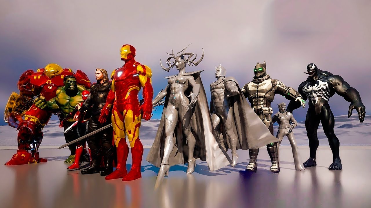 Superheroes Marvel And Dc Characters Size Comparison 3d Animated