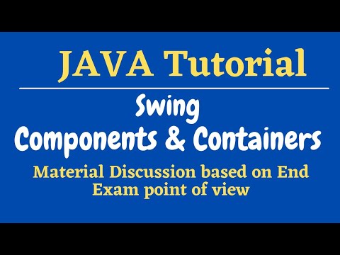 Swing Component And Containers Imp For 2 Marks Java Tutorial For