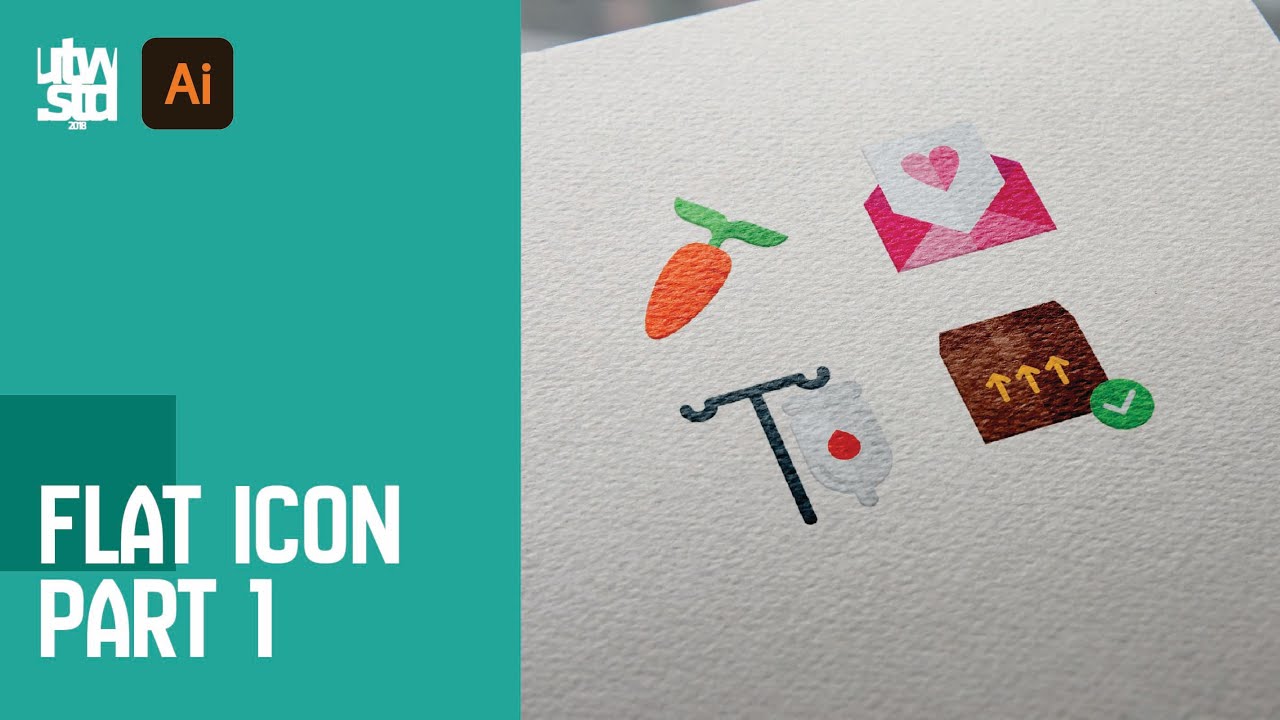 Membuat Flat Icon Part 1 Illustrator Tutorial Youtube