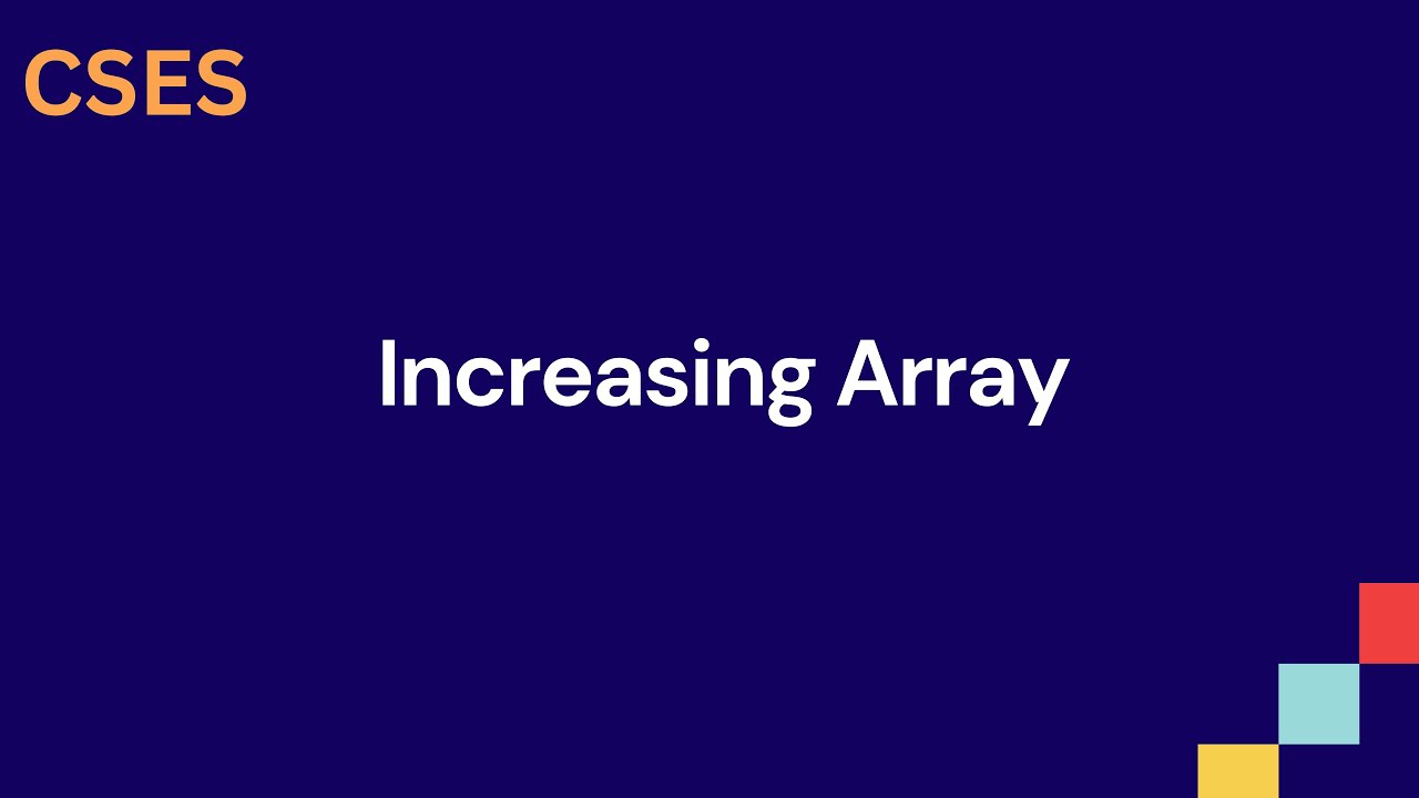 Cses Increasing Array In Arabic Youtube