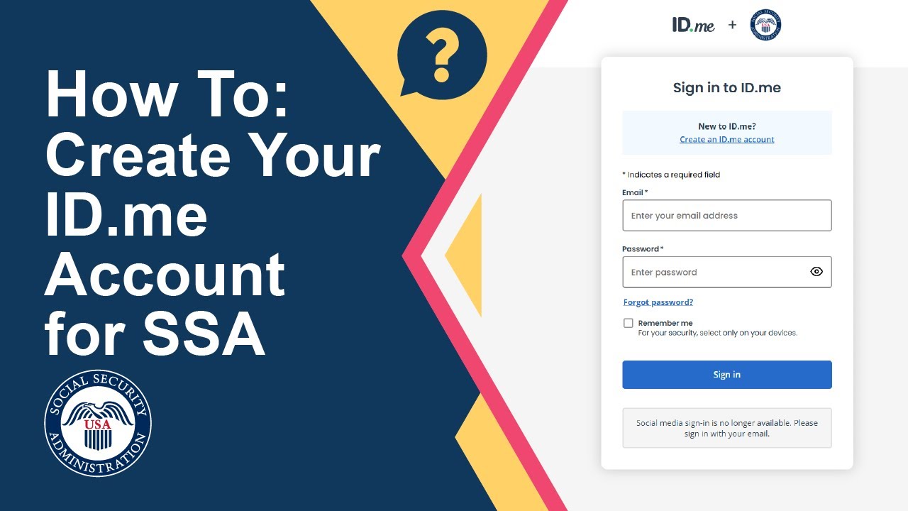 How To Create Your Id Me Account With Ssa Youtube