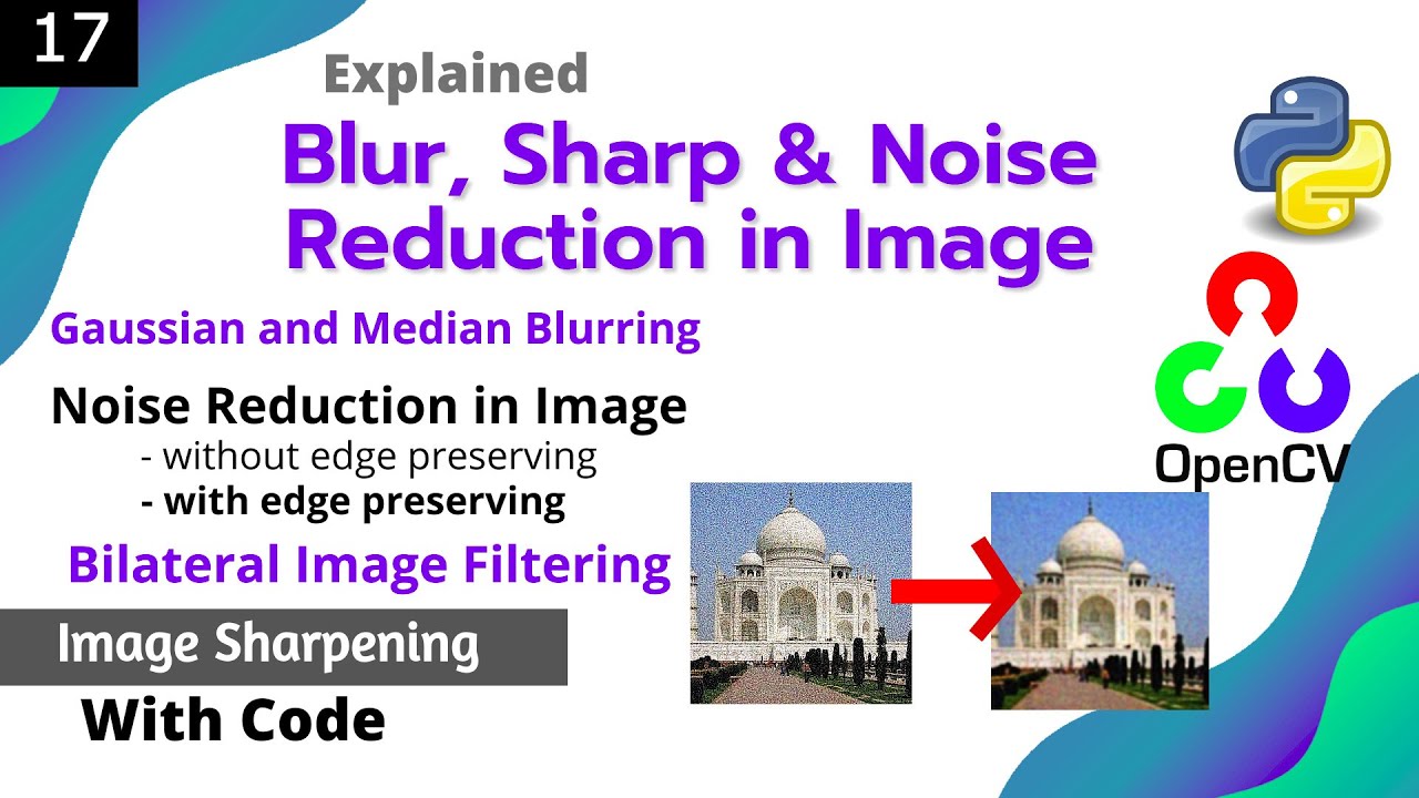17 Opencv Python Image Sharpening Noise Reduction Blur Gaussian
