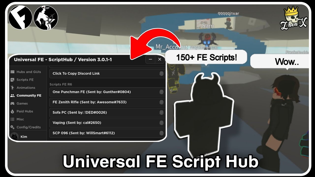 Updated Universal Fe Script Hub Roblox Scripts 150 Fe Scripts
