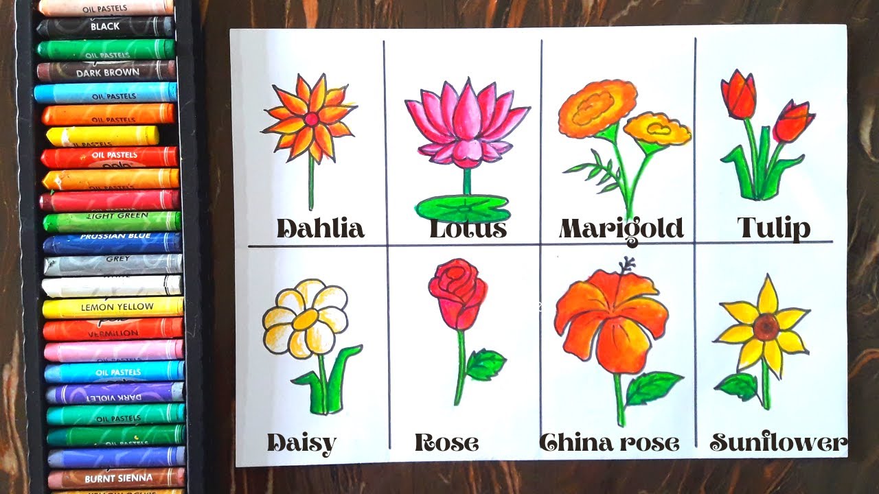 How To Draw Flowers With Names