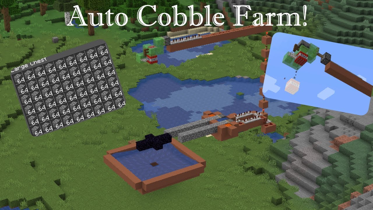 Fully Automatic Cobble Farm 1 924 Per Hour Minecraft Survival Farm