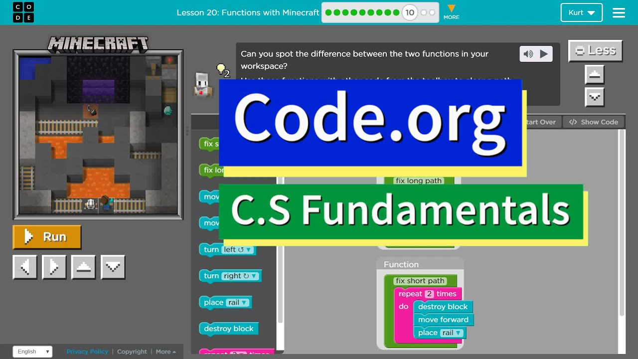 Code Org Functions In Minecraft Puzzle 10 Answers Explained Course E
