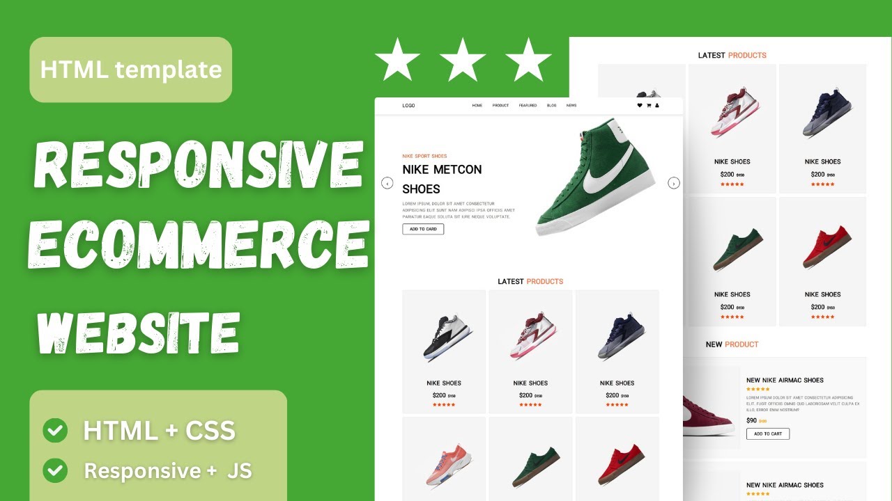 Responsive Ecommerce Website Design Using Html Css Javascript