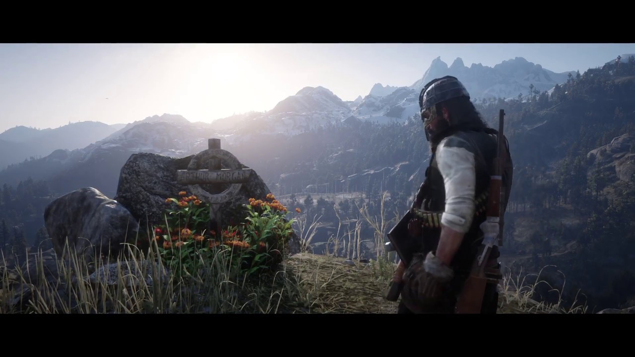 Rdr2 100 Completion Cutscene Arthur S Morgan Grave Youtube