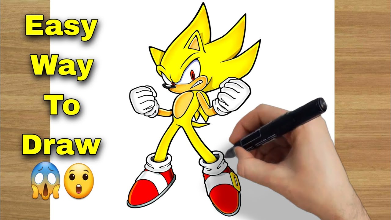 How To Draw Super Sonic Drawing Tutorial Youtube