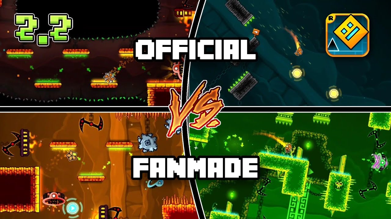 Dash Official Vs Fanmade 2 Screen Comparison Geometry Dash 2 2