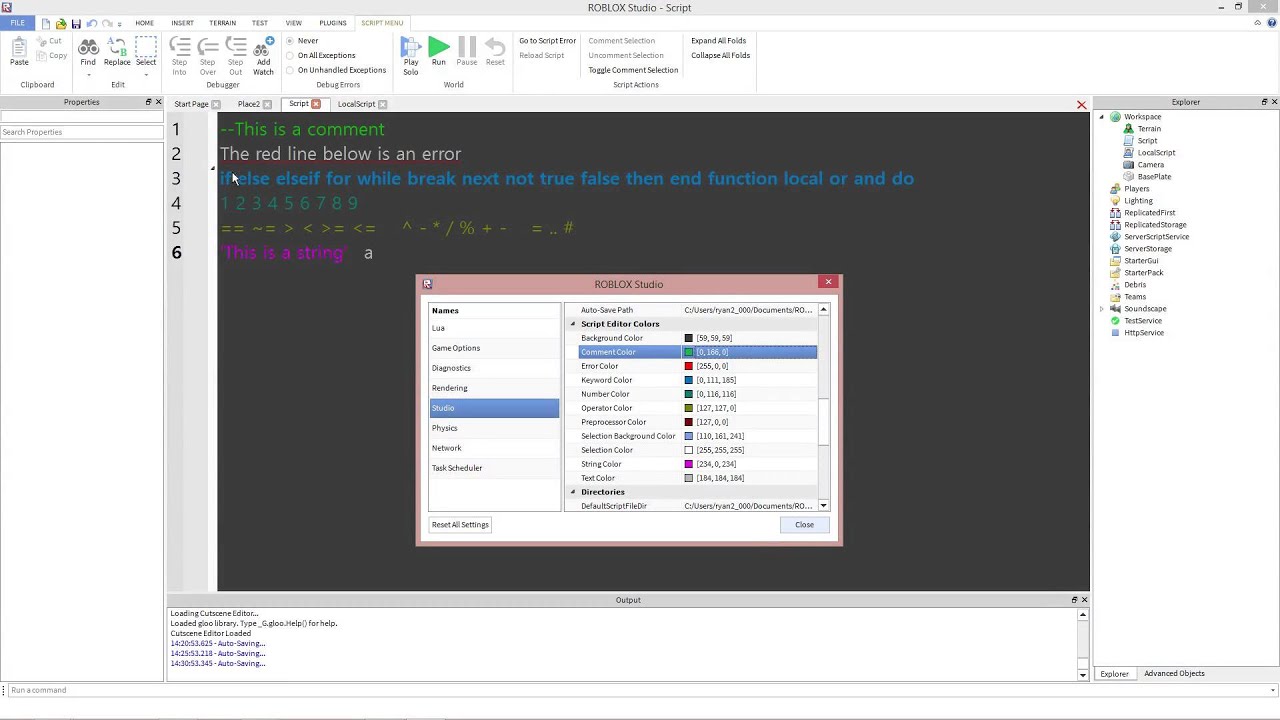 Roblox Studio Settings Youtube