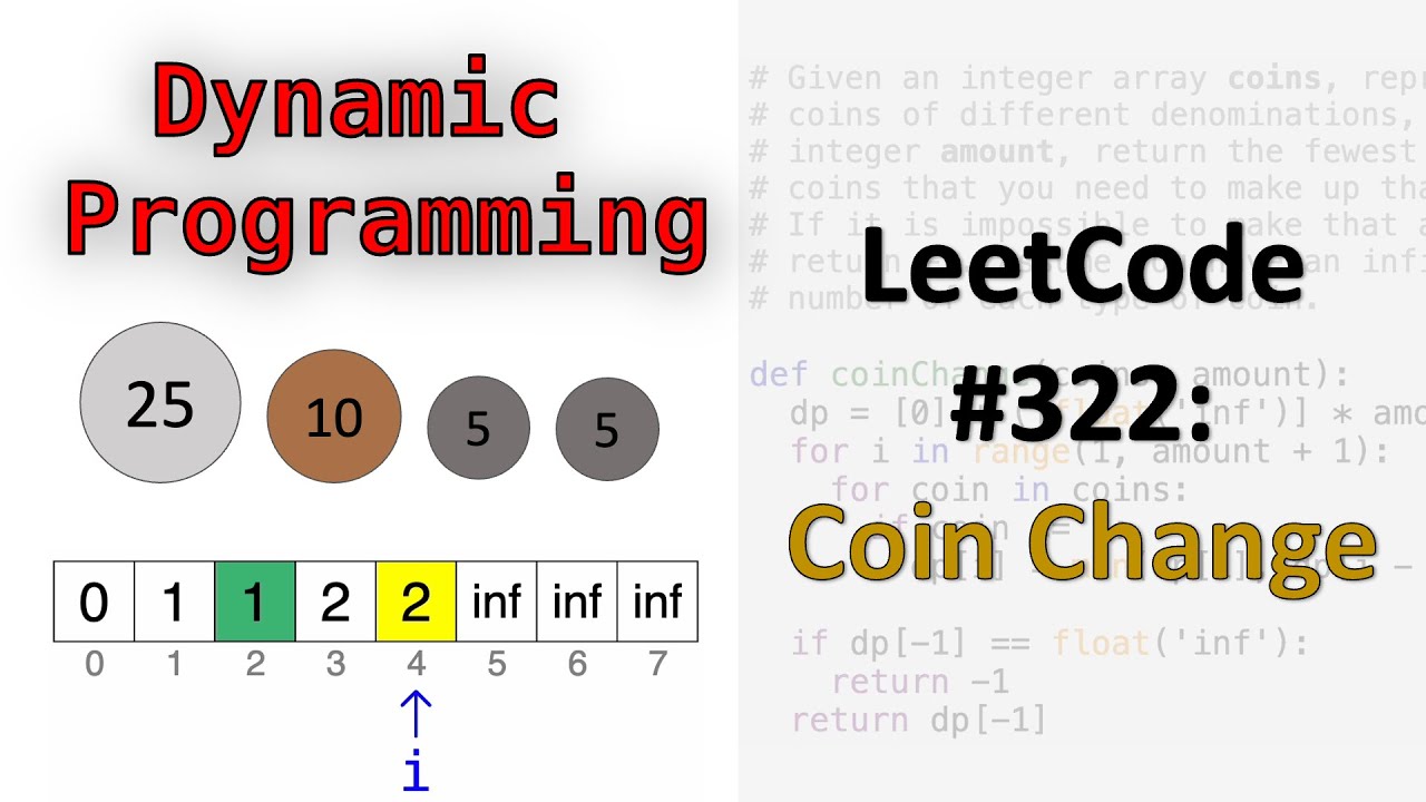 Leetcode 322 Coin Change Dynamic Programming Youtube