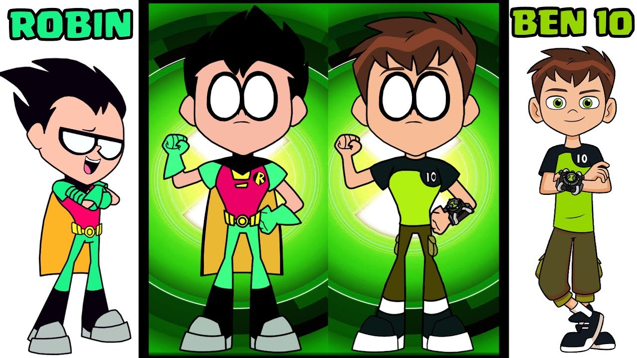 Teen Titans Go Robin Transforms As Ben 10 Characters Bibabob Toys