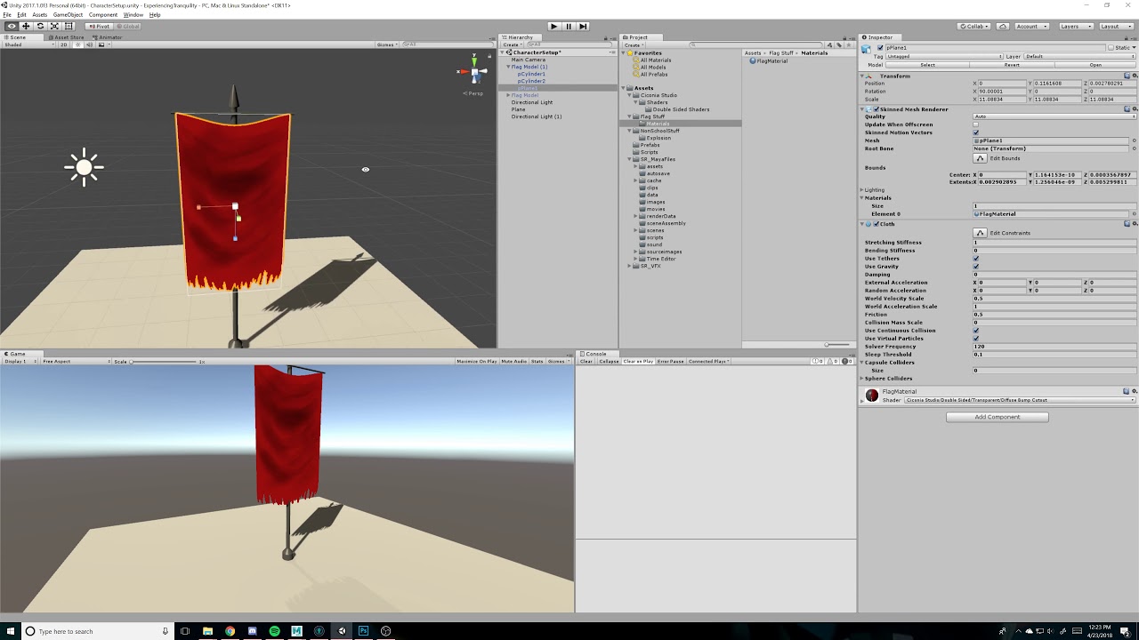 Unity Cloth Flag Tutorial Youtube