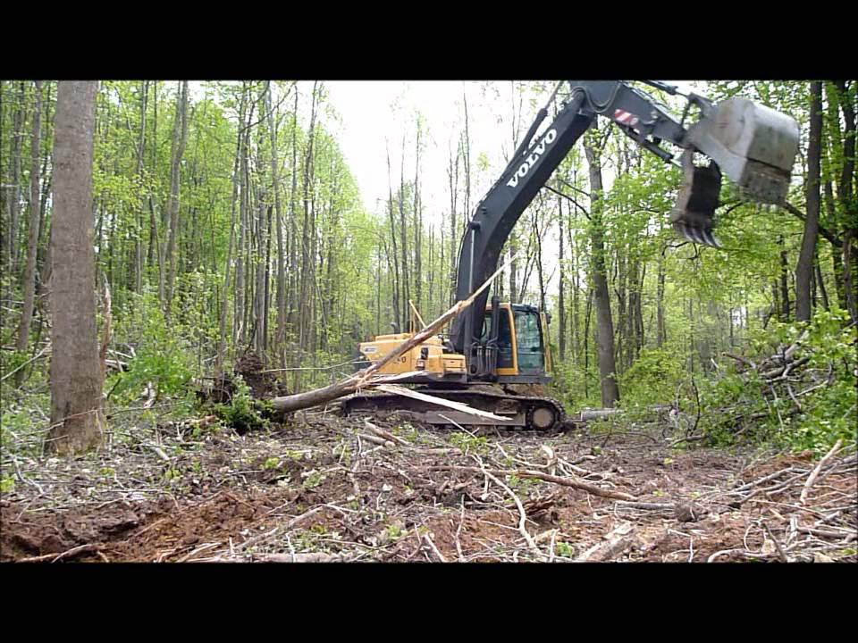Volvo Ec290bl Excavator Clearing Land Youtube