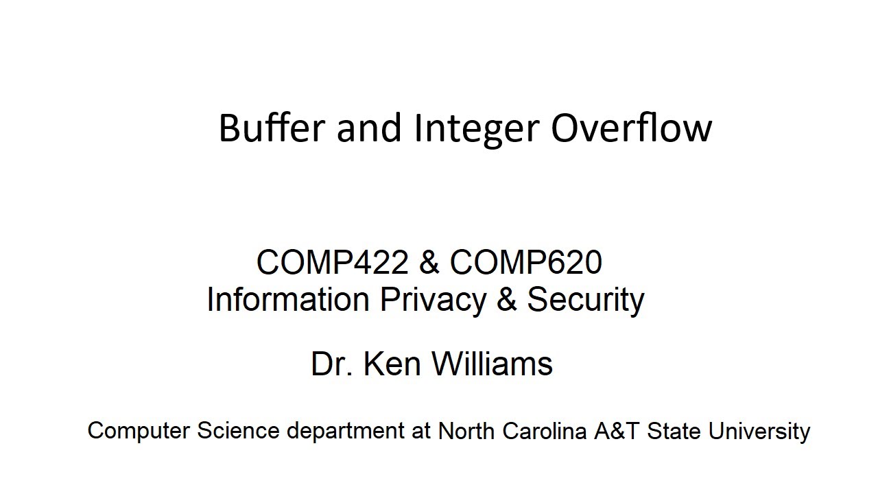 Buffer And Integer Overflow Youtube