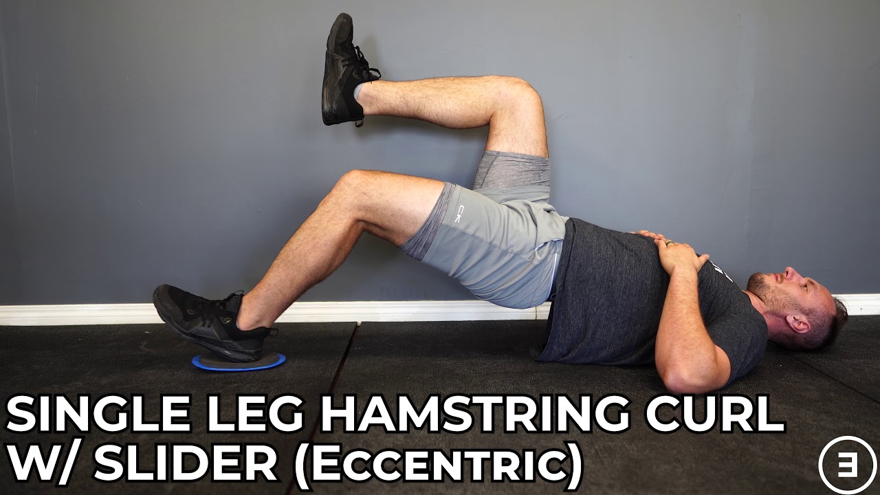 Single Leg Hamstring Curl With Slider Eccentric Youtube