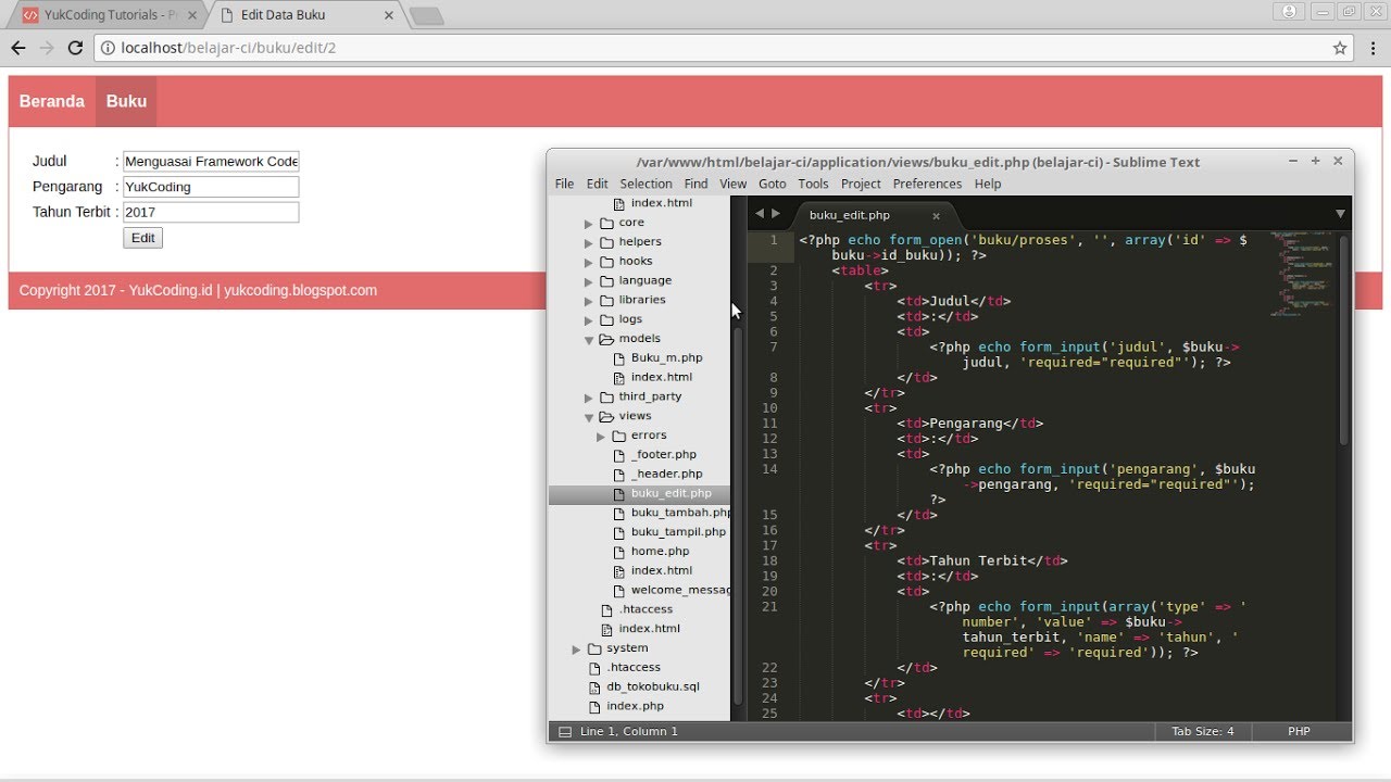 Edit Data Dengan Codeigniter 3 Mariadb 5 Youtube