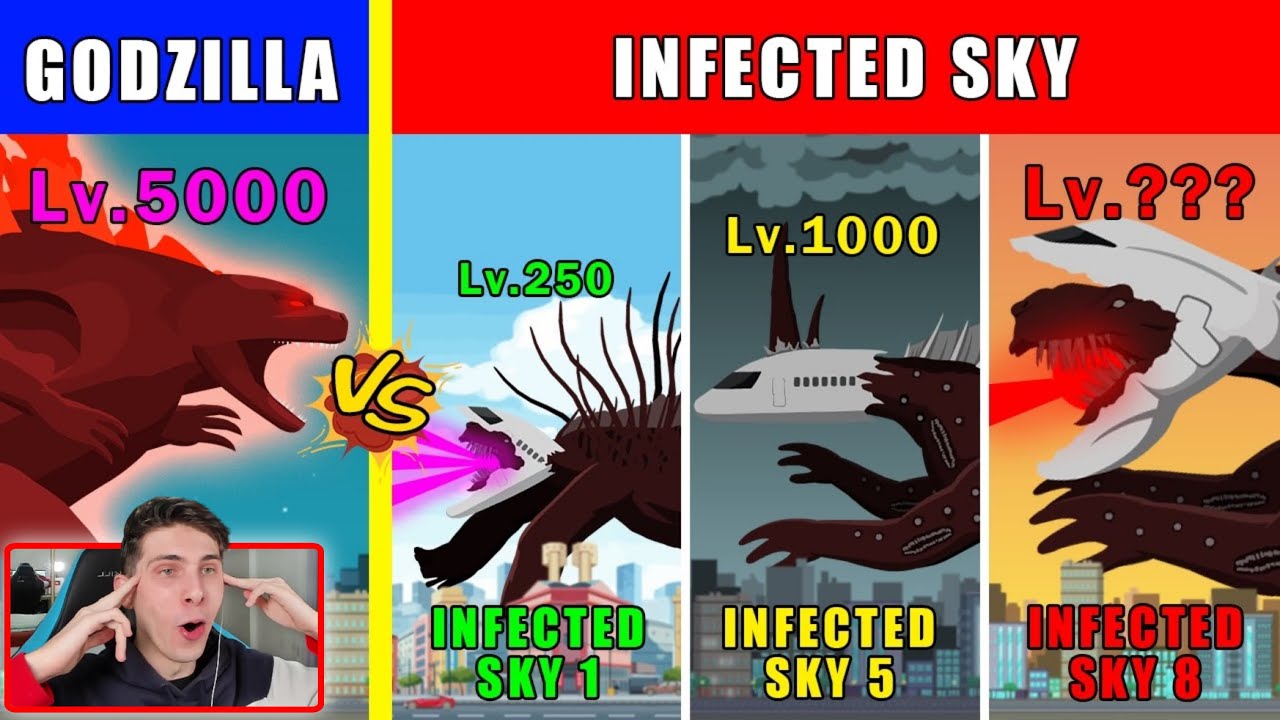 Godzilla Vs Infected Sky Reto Nivel De Guerra Reaccion Kaiju Thekalo