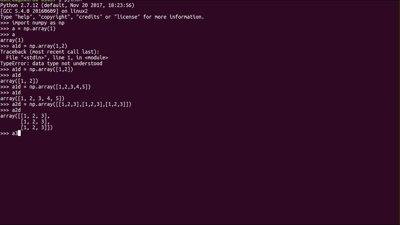 Python Create Numpy Arrays Youtube