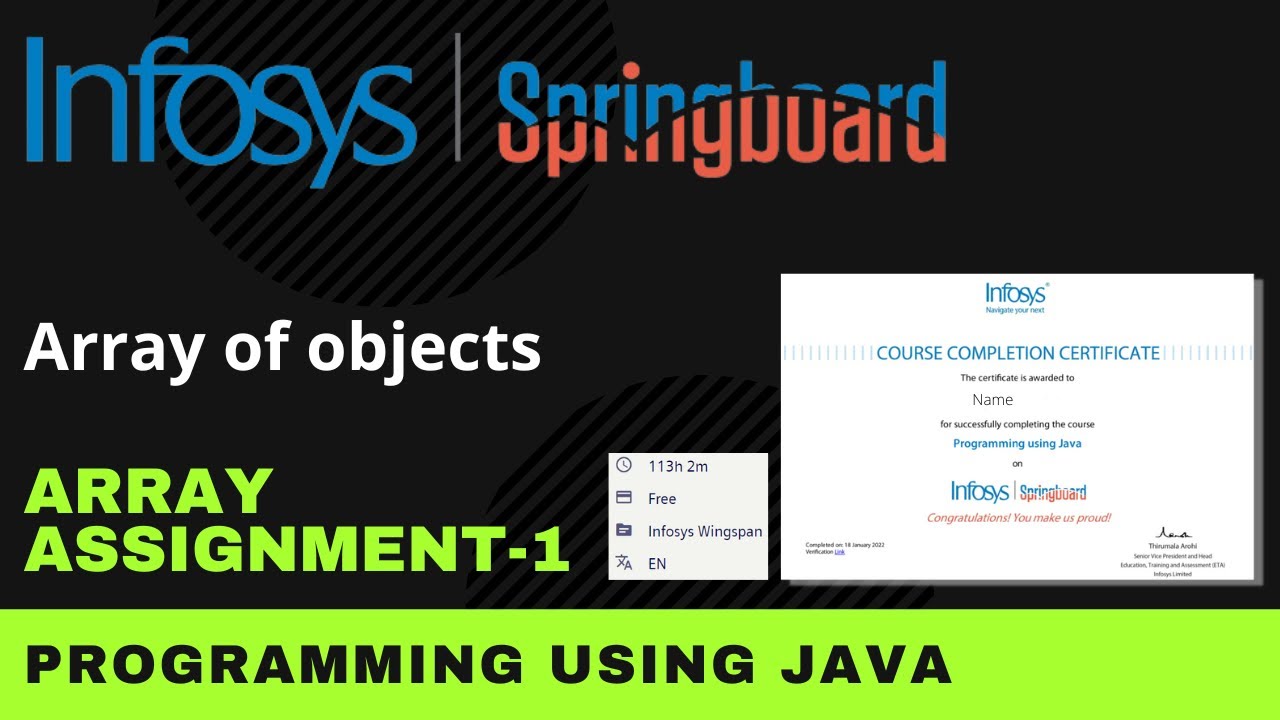 Array Of Objects Array Assignment 1 Programming Using Java