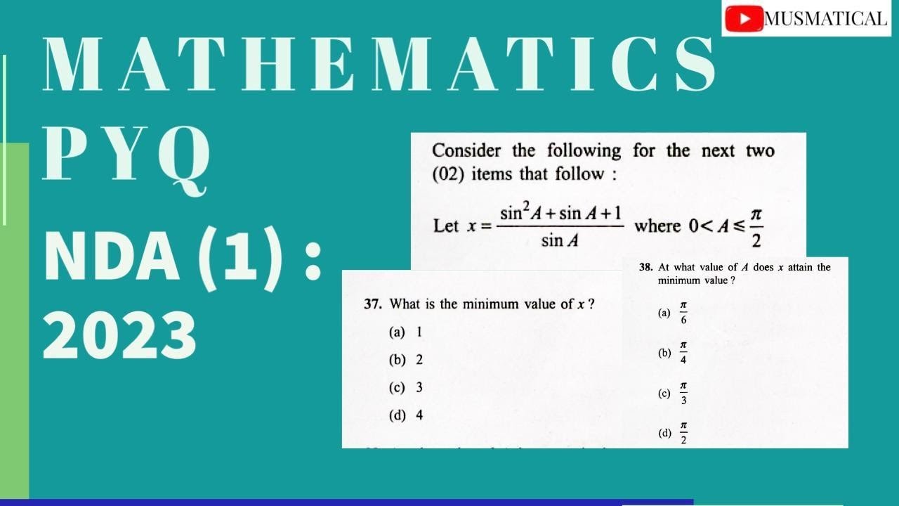 Nda 1 2023 Mathematics Pyq Youtube