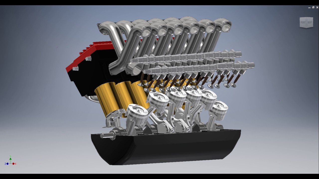 V12 Engine Autodesk Inventor Working Animation Youtube