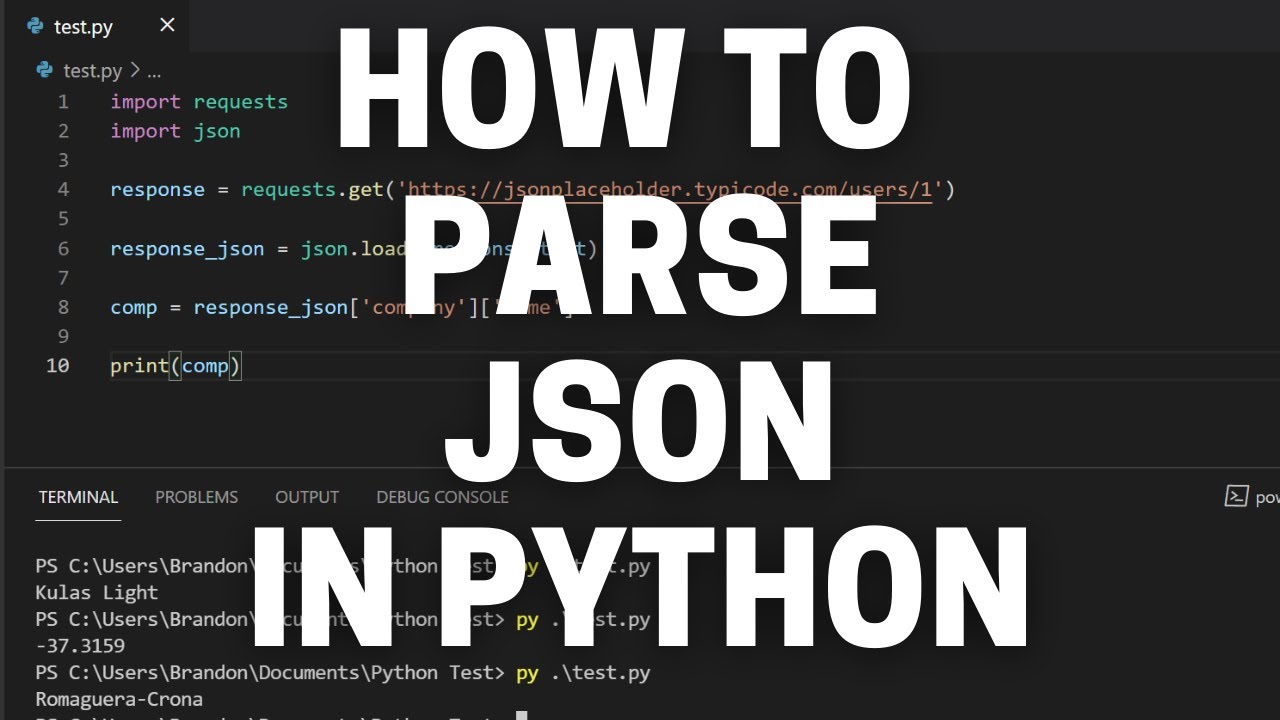 How To Parse Json In Python Json Tutorial For Python Beginners Youtube