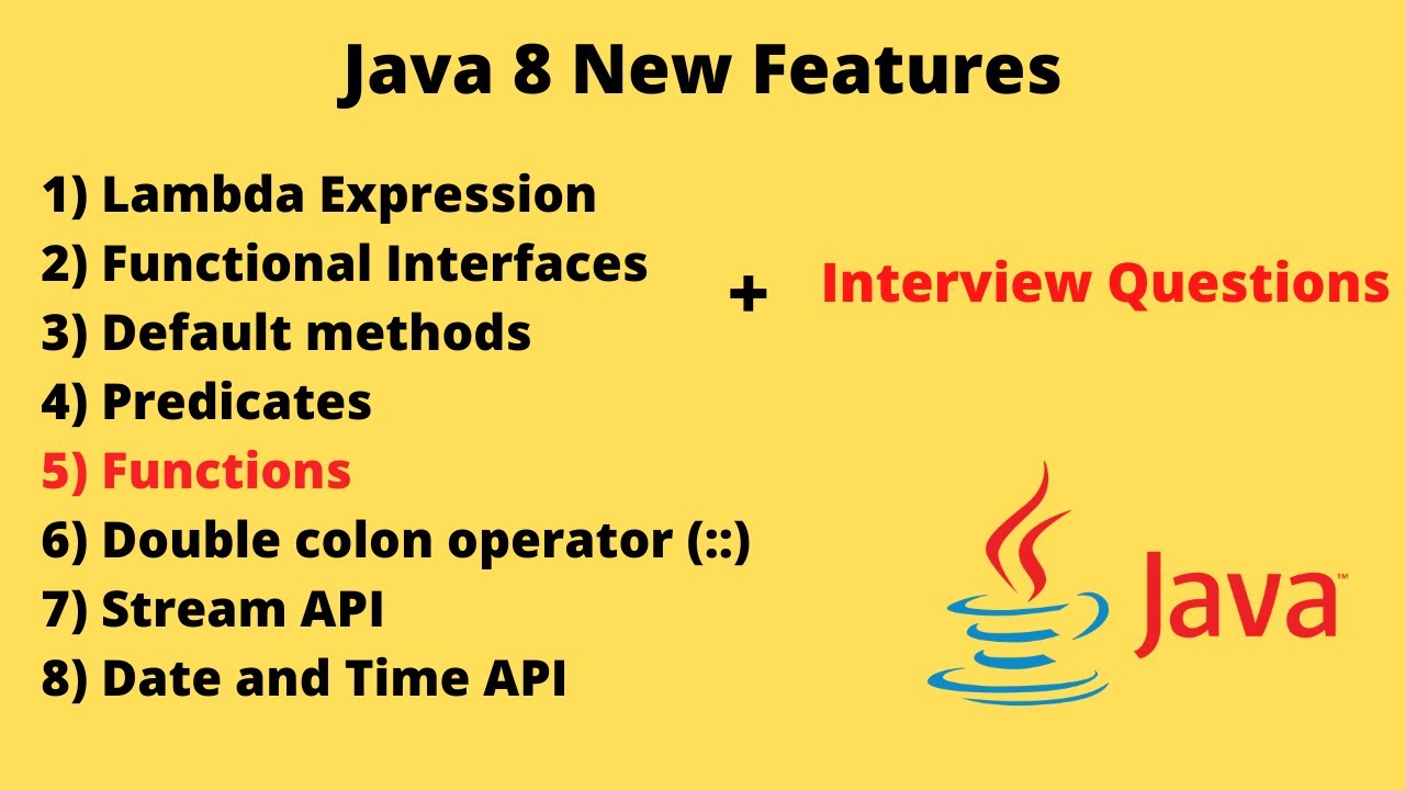 Java 8 New Features Function Youtube