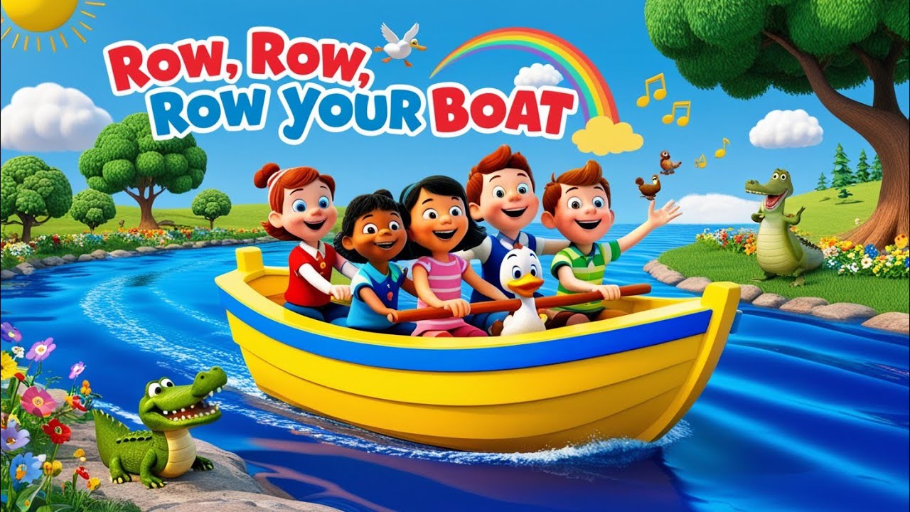 Row Row Row Your Boat Fun Kids Song Nursery Rhyme Sing Along