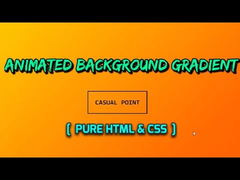 Pure Css Animated Gradient Background Html And Css Tutorial Youtube