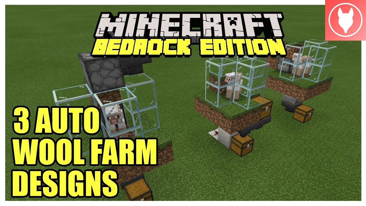 Minecraft Bedrock 3 Automatic Wool Farm Designs Xbox Mcpe Windows