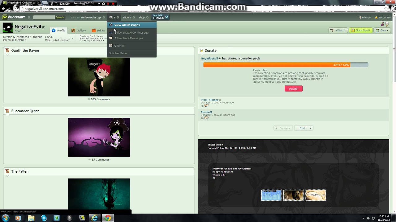 My Deviantart And Opening Messages Youtube