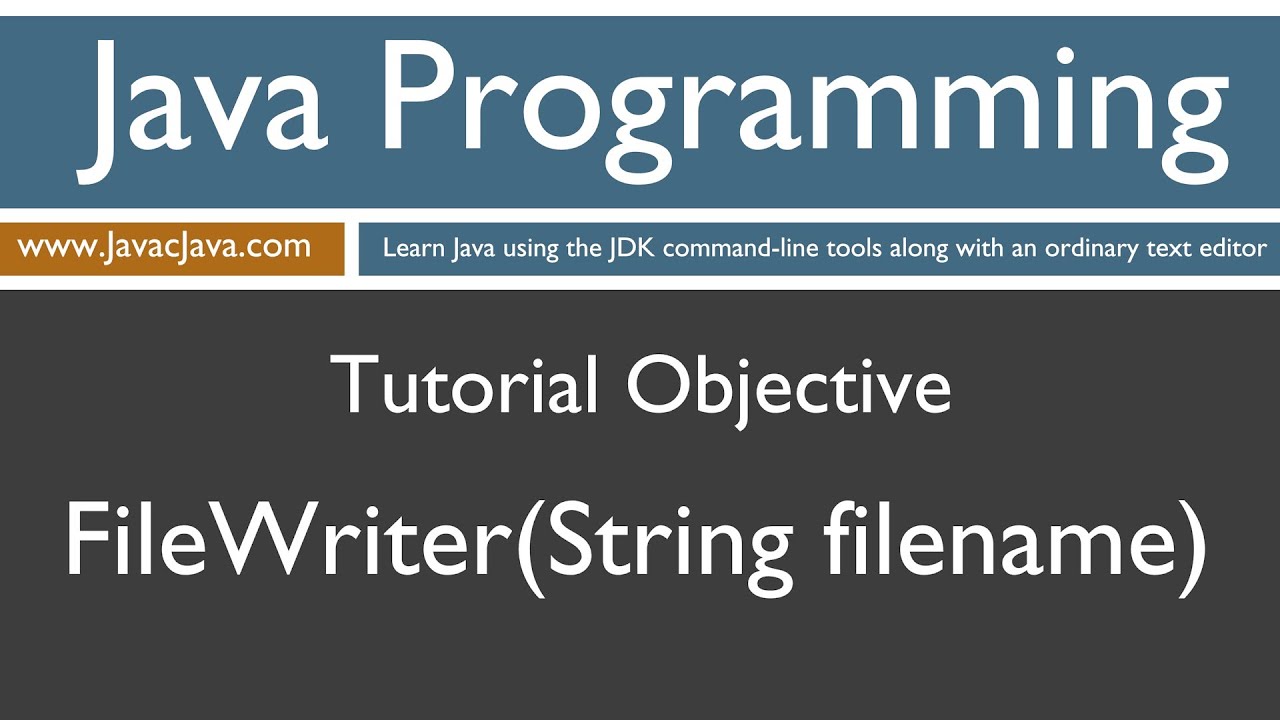 Learn Java Programming Filewriter Tutorial Youtube