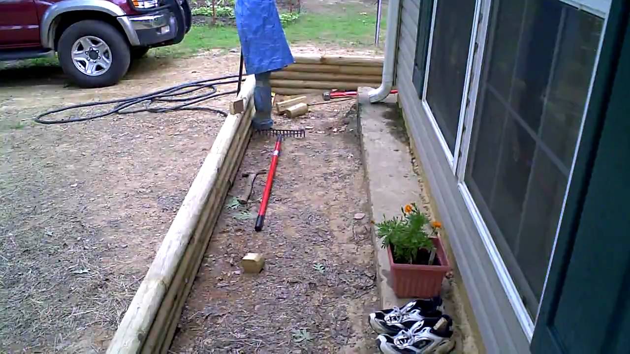 Landscape Timber Installation Progress Part 1 Youtube
