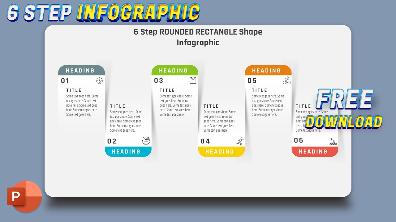58 Powerpoint Tutorial 6 Step Infographic Presentation Shadow
