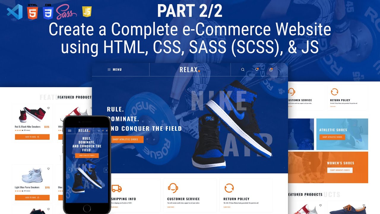 Part 2 2 Create A Complete E Commerce Website Using Html Css Sass