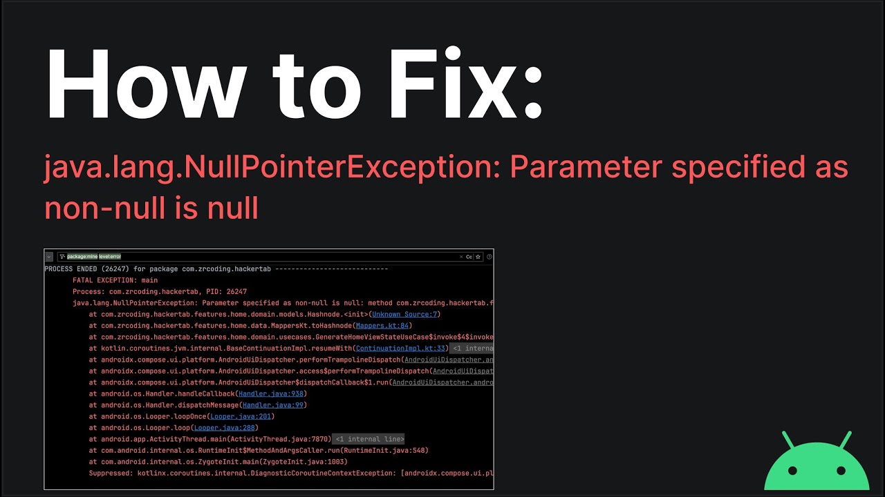 How To Fix Java Lang Nullpointerexception Parameter Specified As Non
