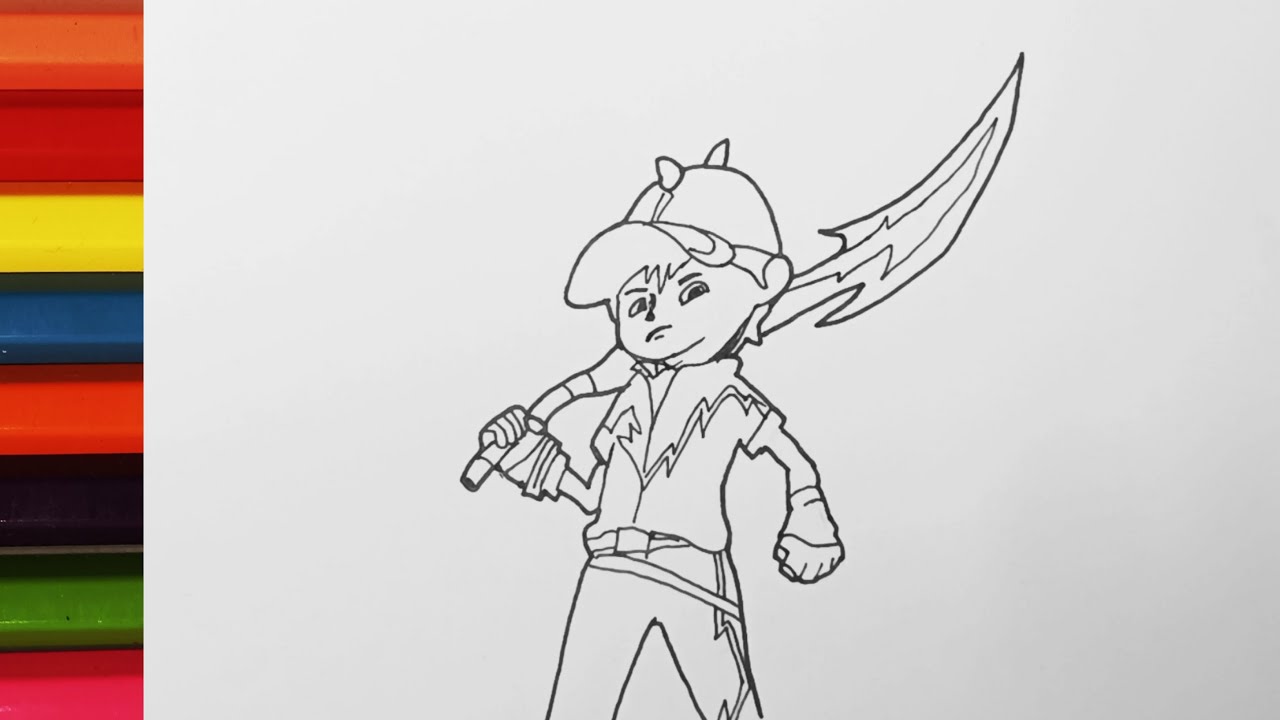 Cara Menggambar Boboiboy Boboiboy Halilintar Youtube