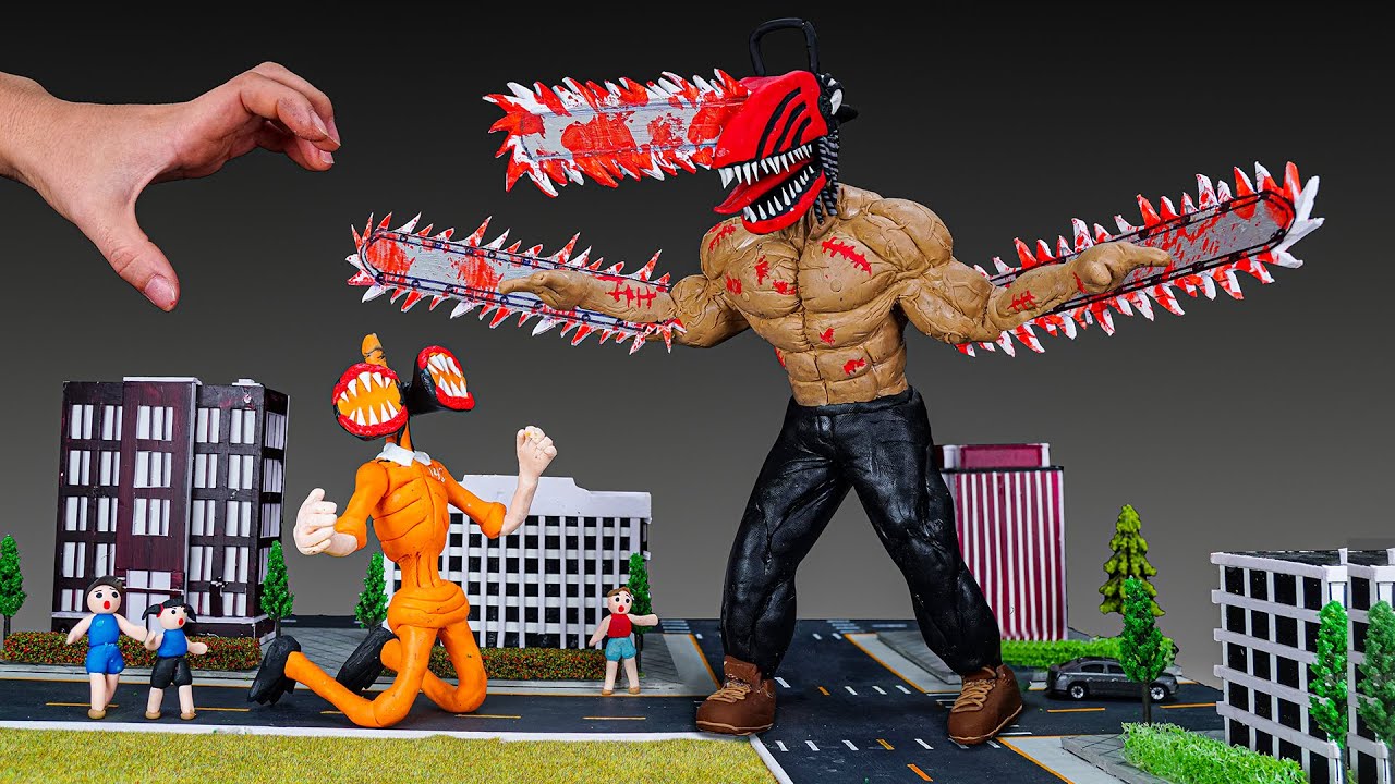 亞 Making Crazy Chainsaw Man Super Buff In The City With Clay Youtube